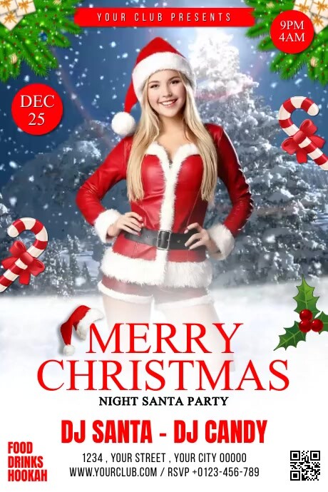 Merry Christmas Party Night Template | PosterMyWall