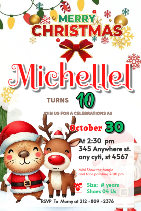 Copy of Merry christmas party temple edit free feliz navidad | PosterMyWall
