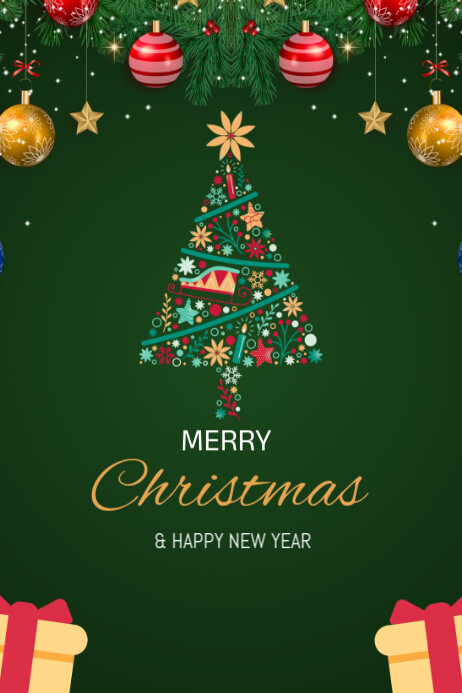 Merry Christmas poster and new year Template | PosterMyWall