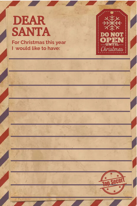 Merry Christmas poster/Santa Secret/letter Template | PosterMyWall