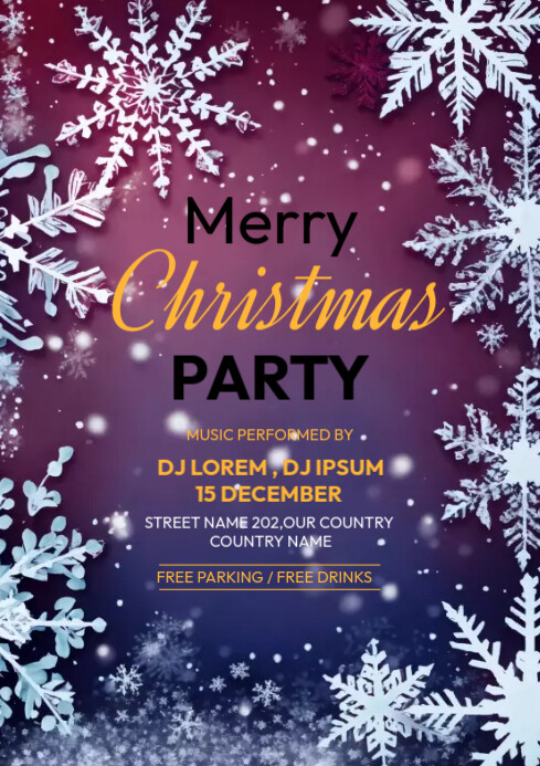 Merry Christmas Purple Design Template | PosterMyWall