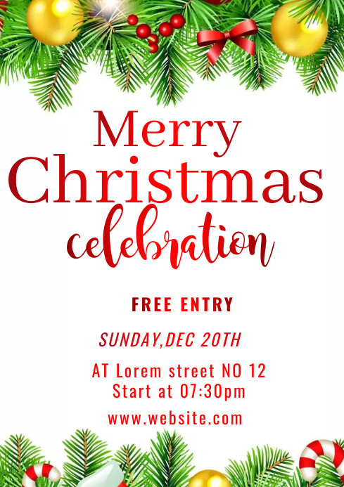 Merry Christmas Red Design (1) Template | PosterMyWall