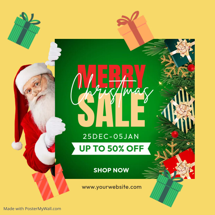 Merry Christmas Sale Ad Template | PosterMyWall