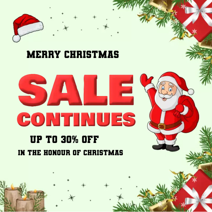 Copy of Merry christmas sale continues templates | PosterMyWall