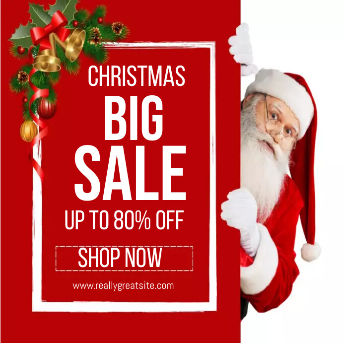 Merry Christmas Sale Offer Instagram Post Template | PosterMyWall