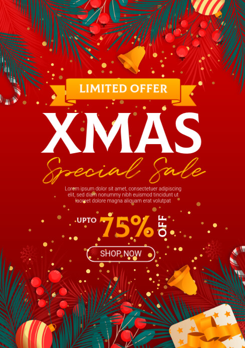 Merry Christmas Sale Poster Flyer Template | PosterMyWall