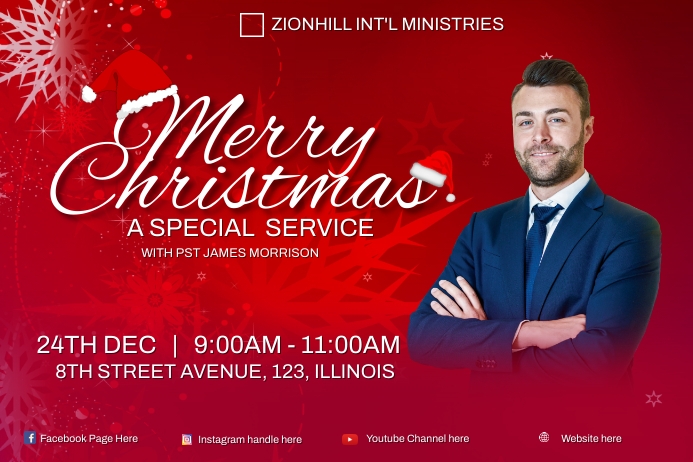 merry christmas service Template | PosterMyWall
