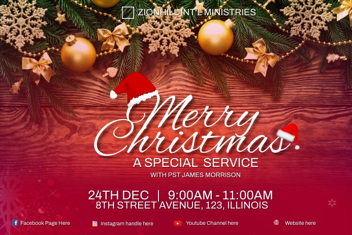 merry christmas service Template | PosterMyWall