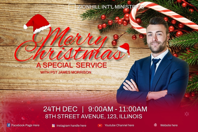 Copy of merry christmas service | PosterMyWall