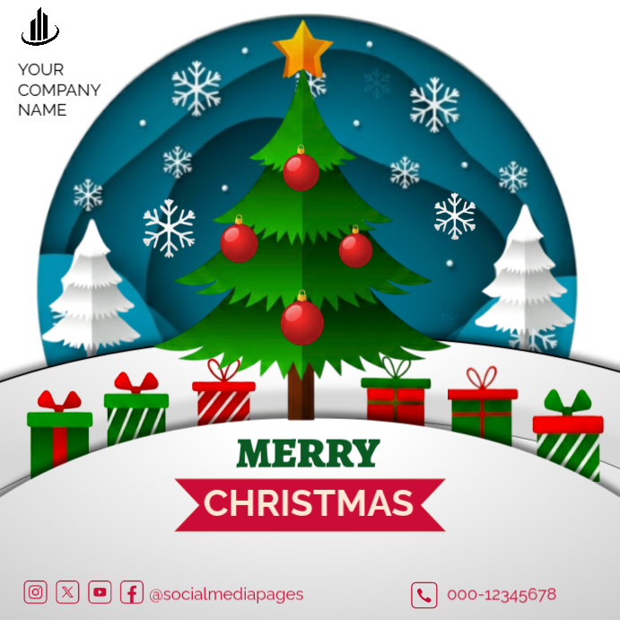 Plantilla de Merry Christmas Social Media Post & Flyer Template ...