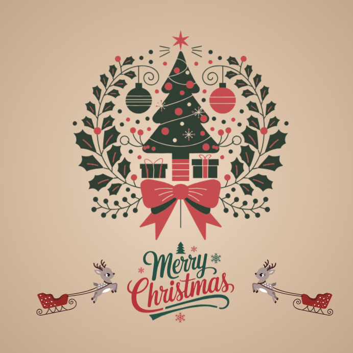 Merry Christmas Social media Post Design Template | PosterMyWall