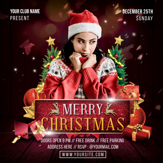 Merry Christmas Social Media Post Template | PosterMyWall