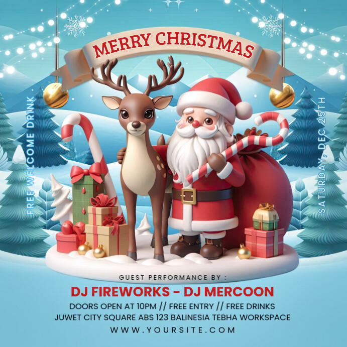 Merry Christmas Social Media Post Template | PosterMyWall