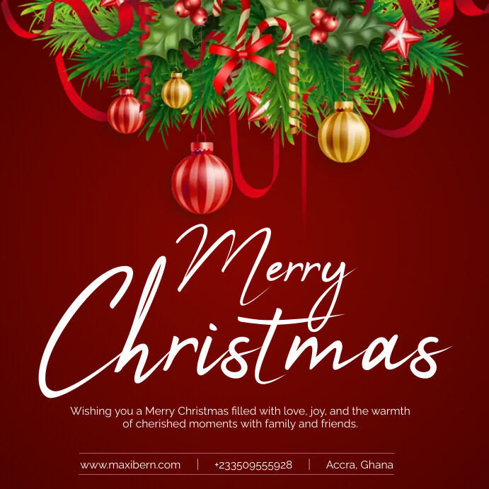 Merry Christmas Social Media Poster Template | PosterMyWall