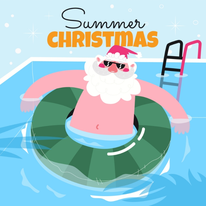 merry christmas summer card online template | PosterMyWall