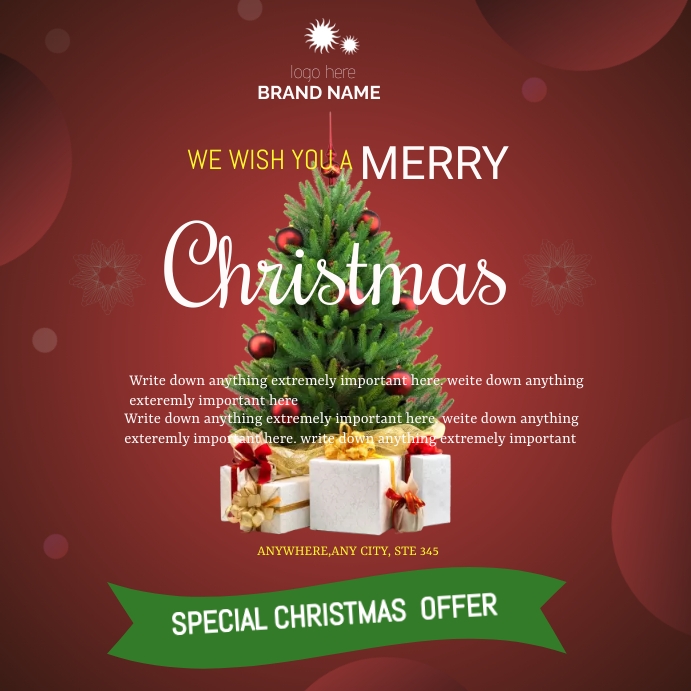 MERRY CHRISTMAS TEMPLATE (1) | PosterMyWall