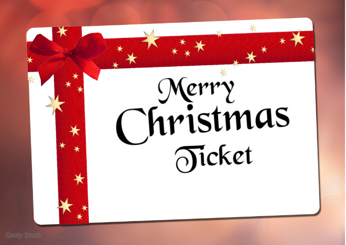 Merry Christmas ticket Template | PosterMyWall