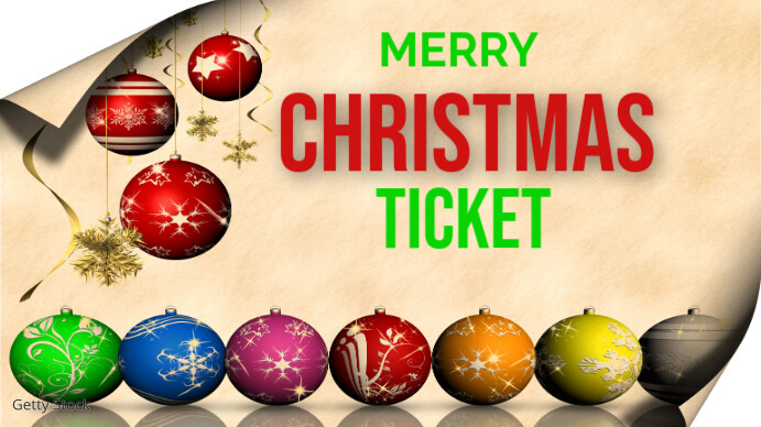 Merry Christmas ticket Template | PosterMyWall
