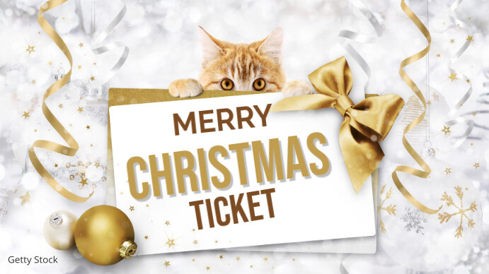 Merry Christmas ticket Template | PosterMyWall