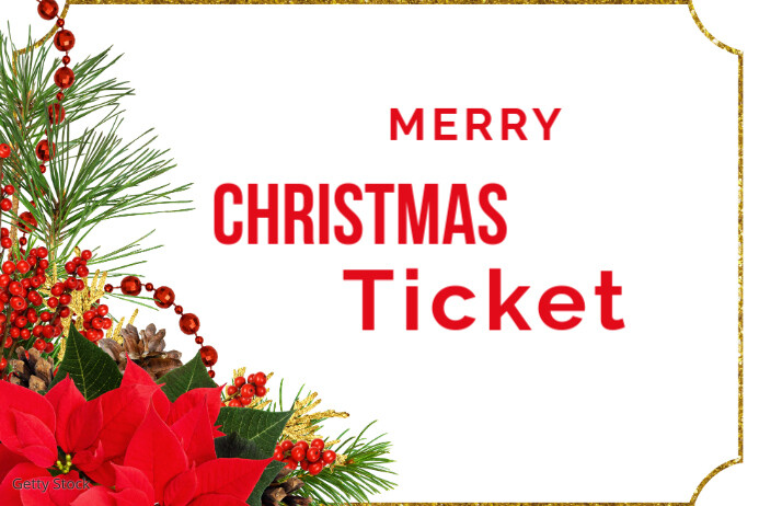 Merry Christmas ticket Template | PosterMyWall