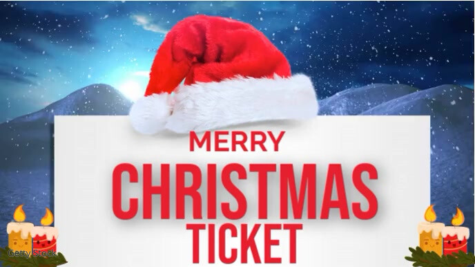 Merry Christmas ticket Template | PosterMyWall