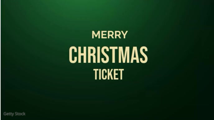 Merry Christmas ticket Template | PosterMyWall