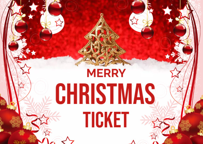 Merry Christmas ticket Template | PosterMyWall