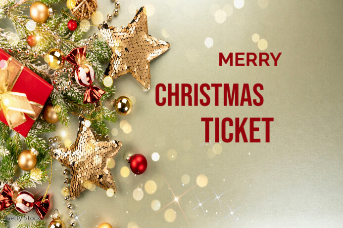 Merry Christmas ticket Template | PosterMyWall