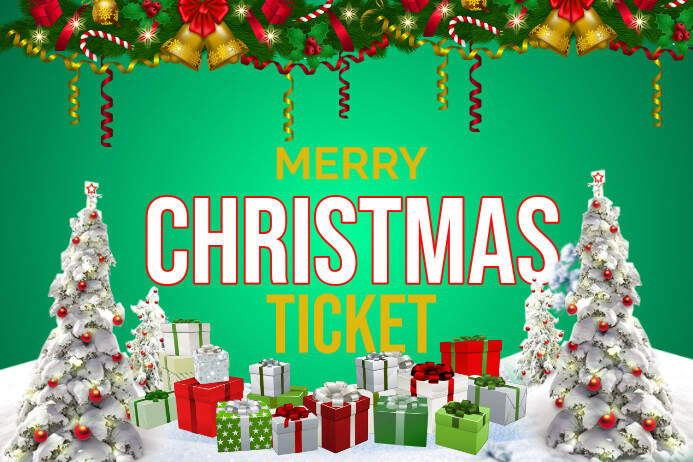 Merry Christmas Ticket Label Template | PosterMyWall
