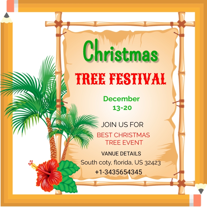 Merry Christmas tree festival events Template | PosterMyWall
