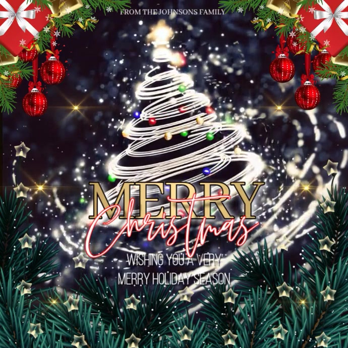Merry Christmas tree video Template | PosterMyWall
