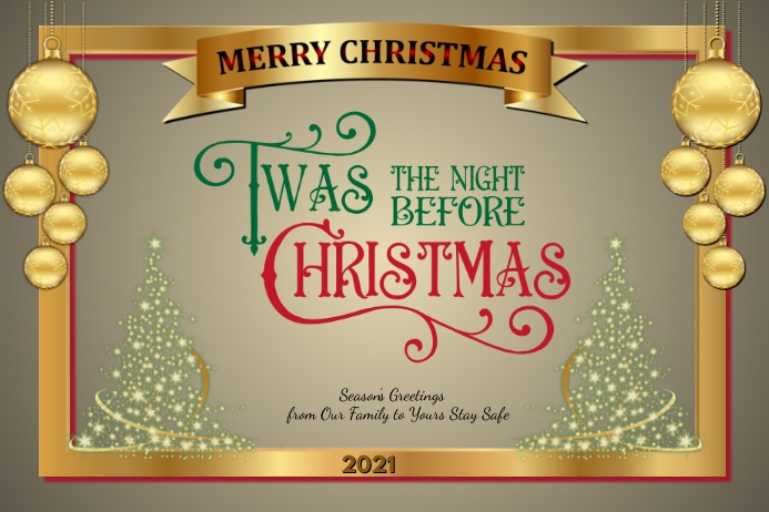 Merry Christmas Twas the night before Template | PosterMyWall