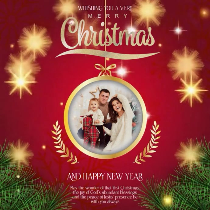 merry christmas video card template | PosterMyWall