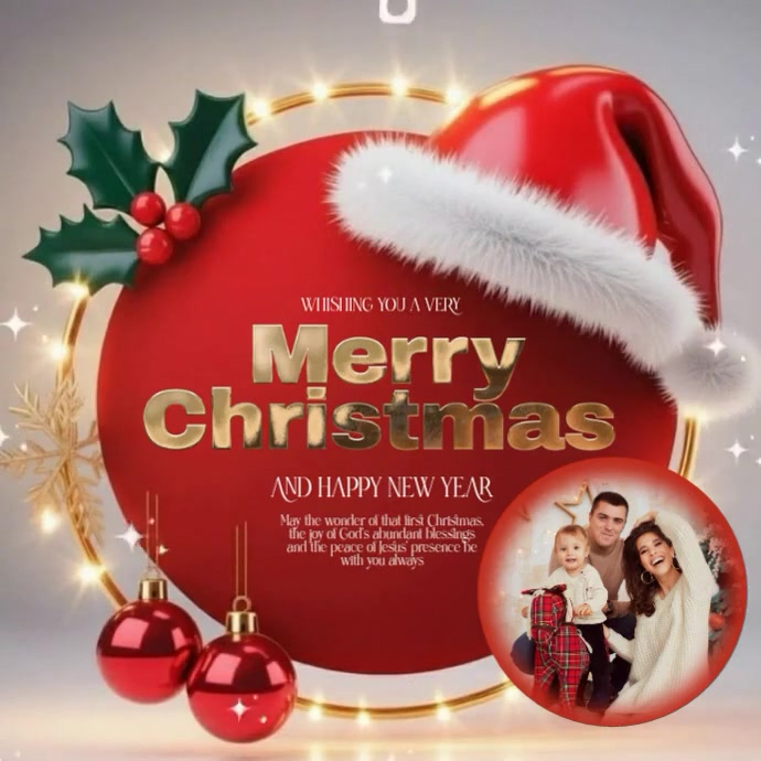 merry christmas video card template | PosterMyWall