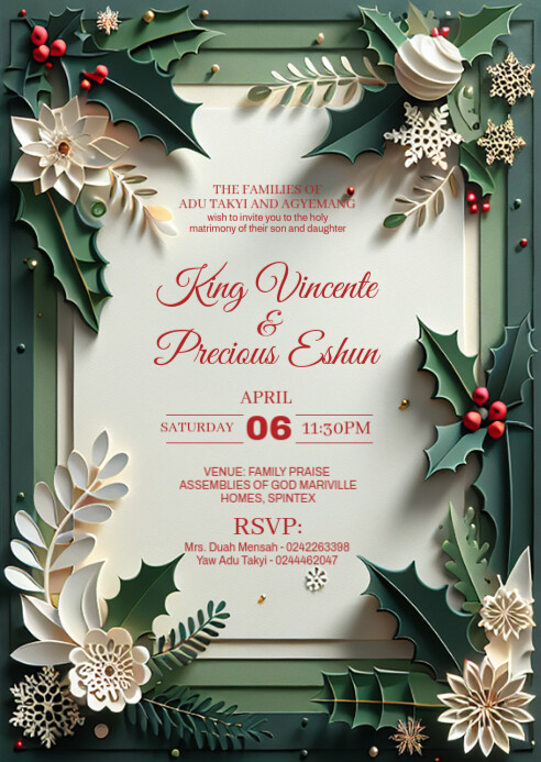 Merry Christmas Wedding Template | PosterMyWall