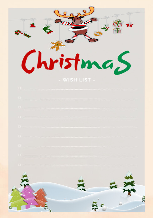 Merry Christmas Wish List Template | PosterMyWall