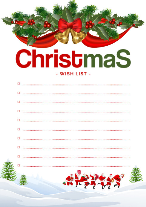 Copy of Merry Christmas wish List | PosterMyWall