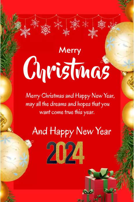 Merry Christmas Wishes Card Template | PosterMyWall