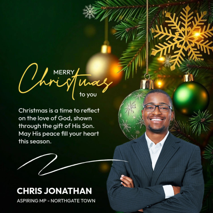 Merry Christmas wishes card Template | PosterMyWall