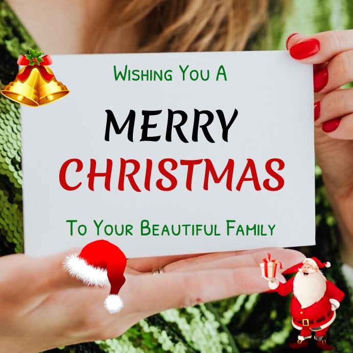merry christmas wishing card Template | PosterMyWall