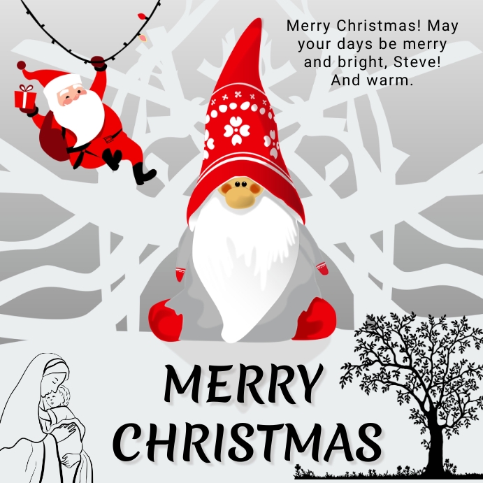 merry christmas wishing post and card with fl Template | PosterMyWall
