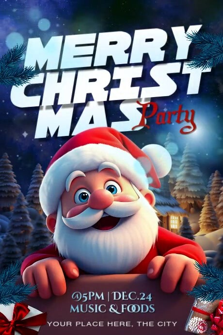 Merry Santa Party Template | PosterMyWall