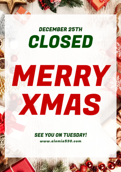 Copy of Merry Xmas Closed | PosterMyWall