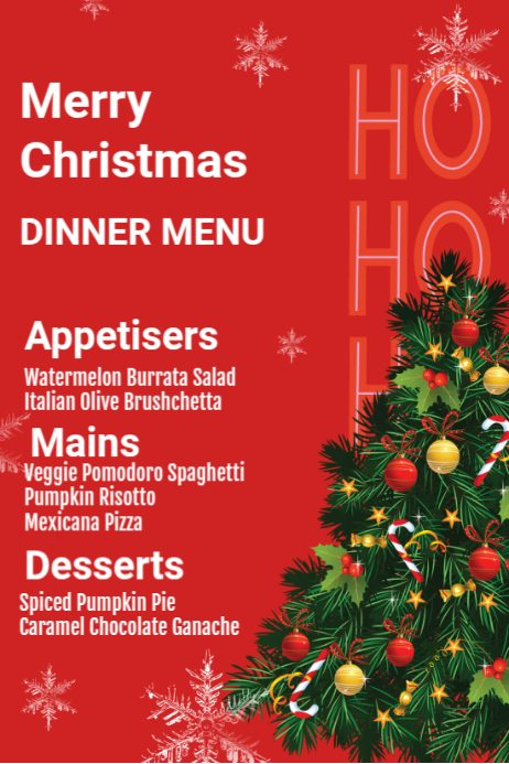 Mery Christmas Restaurant Food Menu Poster Templat | PosterMyWall