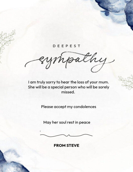 Modèle Message of condolence poster | PosterMyWall