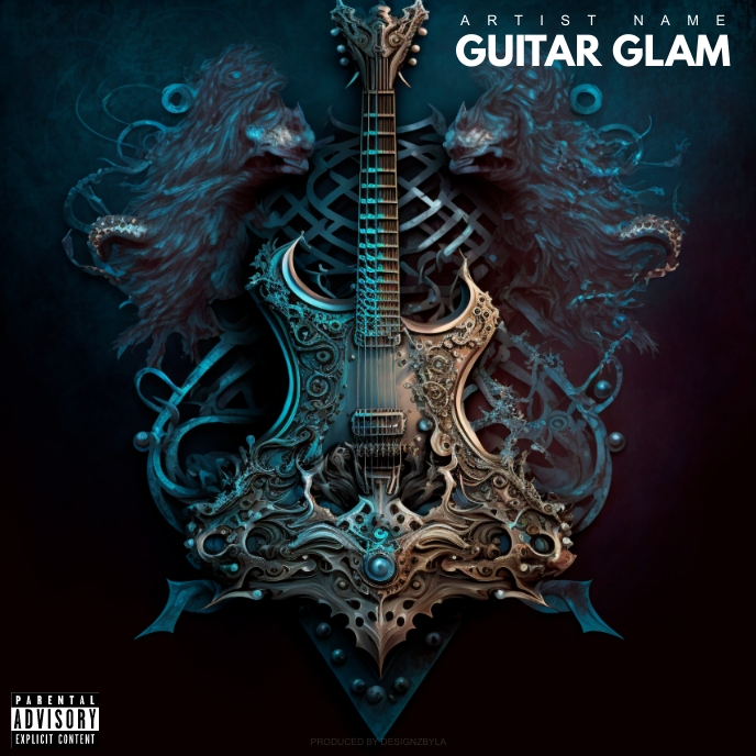 Metal Glam Abstract Album Cover Design Template | PosterMyWall