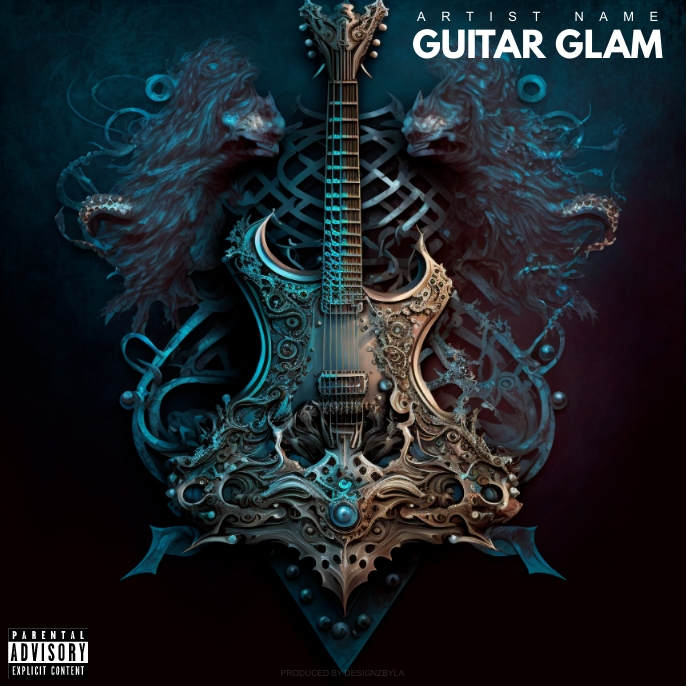 Metal Glam Abstract Album Cover Design Template | PosterMyWall