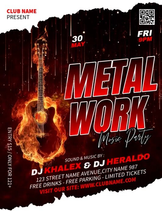 Plantilla de Metal Night Party Poster | PosterMyWall