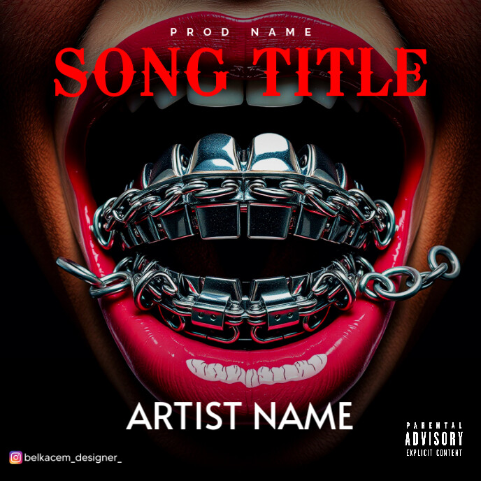 Metalic Lips Cover art Template | PosterMyWall