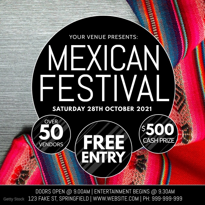Mexican Festival Poster Template | PosterMyWall